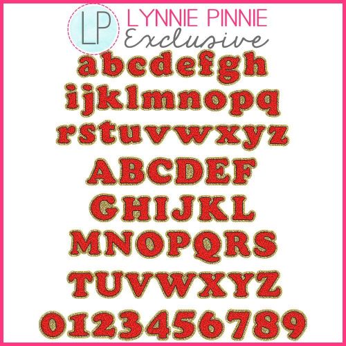 Serif Faux Chenille Stitch HTV Applique Font DIGITAL Embroidery Machine ...