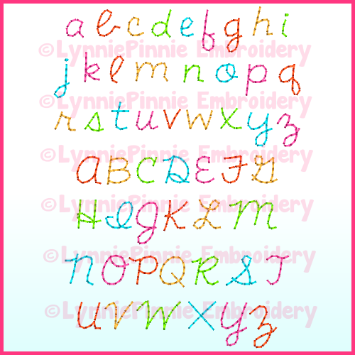 Cursive Stitchy Hand Stitched Look Font with Numbers and Punctuation ...