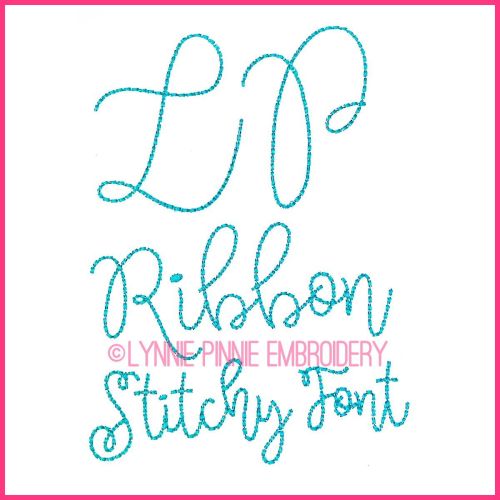 Ribbon Stitchy Hand Stitch Style Font Uppercase & Lowercase Font ...