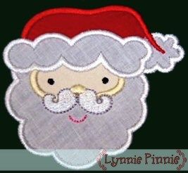 Santa Face Applique 4x4 5x7 6x10 - Lynnie Pinnie | Free PES Embroidery ...