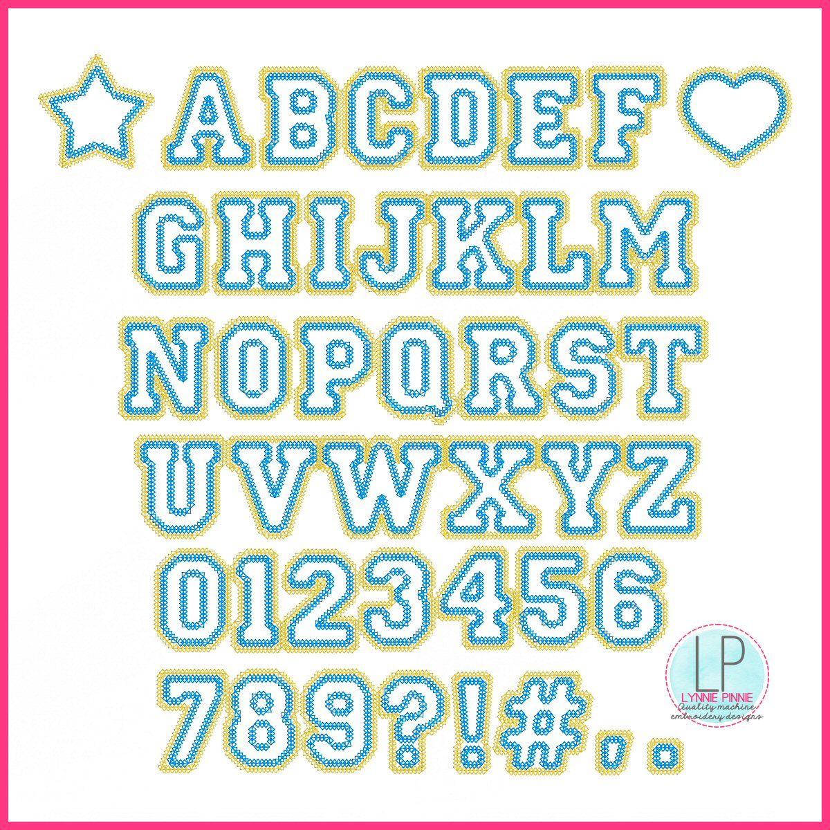 Double Layered Vintage Diamond Stitch Applique Font DIGITAL Embroidery ...