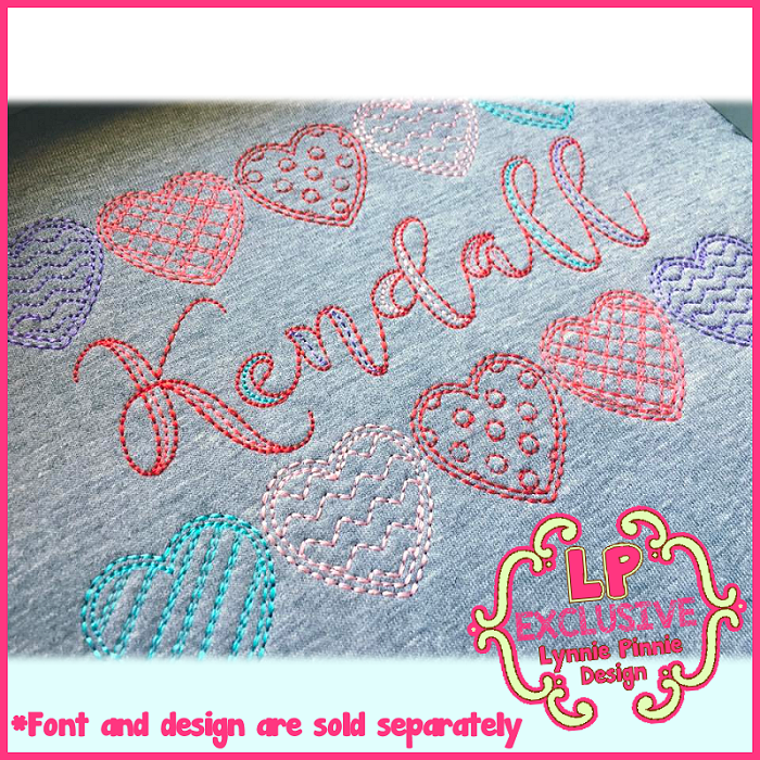 Colorwork Patterned Hearts Sketch Vintage Machine Embroidery Design ...