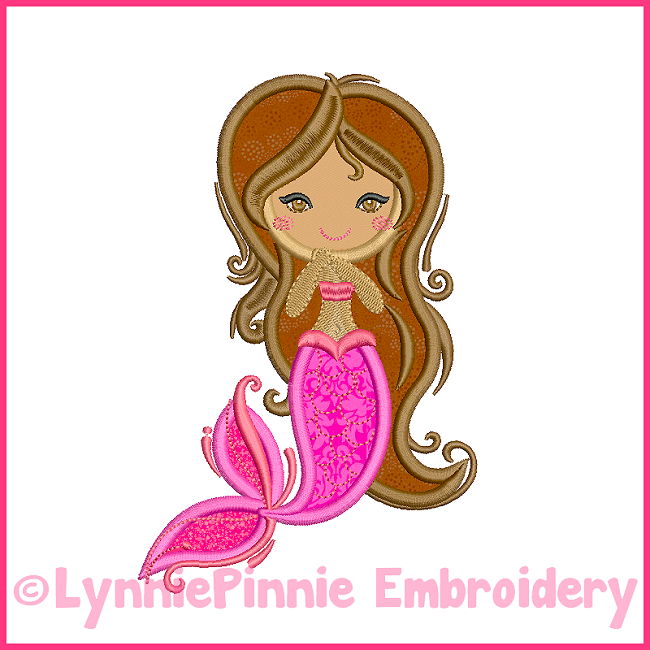Fancy Applique Mermaid 4x4 5x7 6x10 Machine Embroidery Digital Design ...