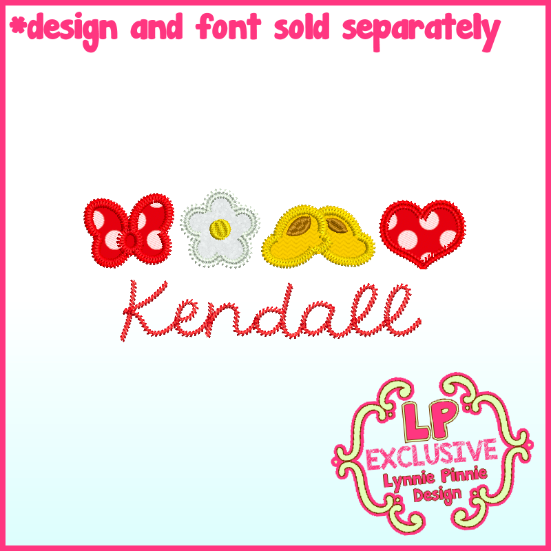 Chunky Heels Bow Triple Zig Zag Applique Machine Embroidery File 4x4 ...