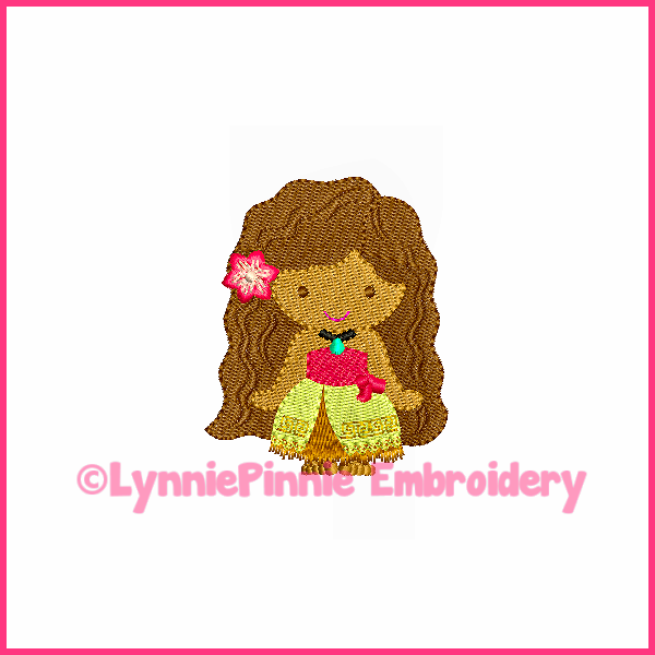 Polynesian Princess Mini Embroidery Design 4x4 - Lynnie Pinnie | Free ...