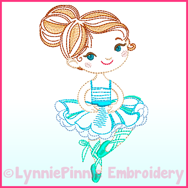 ColorWork Ballerina 2 Machine Embroidery Design File 4x4 5x7 6x10 ...