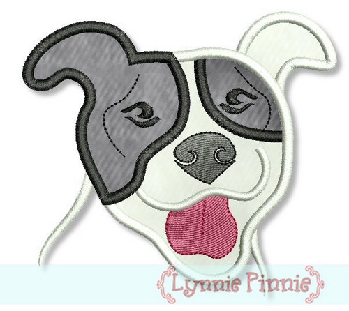 Pit Bull Dog w/ Spots Applique 4x4 5x7 - Lynnie Pinnie.com Instant ...